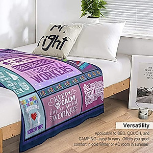FTEFueie Social Worker Gifts Blanket, Social Worker Appreciation Gifts, Social Worker Gifts for Women, Social Worker Birthday Gifts, Social Work Month Gifts for Social Worker Throw Blanket 50"X60"