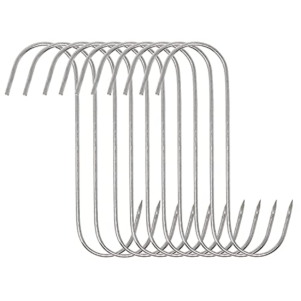 HONBAY 20PCS Stainless Steel Meat Hooks Butcher Hooks for Smoker Chicken Hunting Ribs Fish Beef Poultry Hanging Drying Grill Hook Tool (3mm, 5.5'')