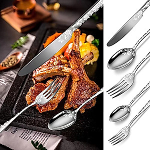 BXNSEN Silverware Set, 20 Piece Stainless Steel Flatware Set, Silverware Set for 4,Mirror Polished Cutlery Set, Tableware Set Includes Knife, Fork, Spoon