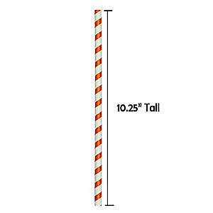 50PC Long Paper Straws 10" Biodegradable Color Stripes Eco-Friendly Drinks Decor