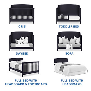 Delta Children Campbell 6-in-1 Convertible Crib - Greenguard Gold Certified, Midnight Grey