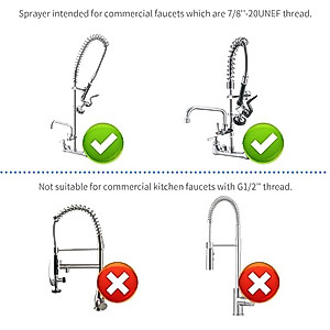 CWM Pre Rinse Sprayer Commercial Sink Faucet Spray Valve Chrome Finished (Black)