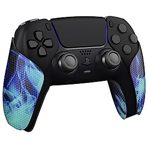 eXtremeRate PlayVital Anti-Skid Sweat-Absorbent Controller Grip for ps5 Controller, Professional Textured Soft Rubber Pads Handle Grips for ps5 Controller - Blue Flame