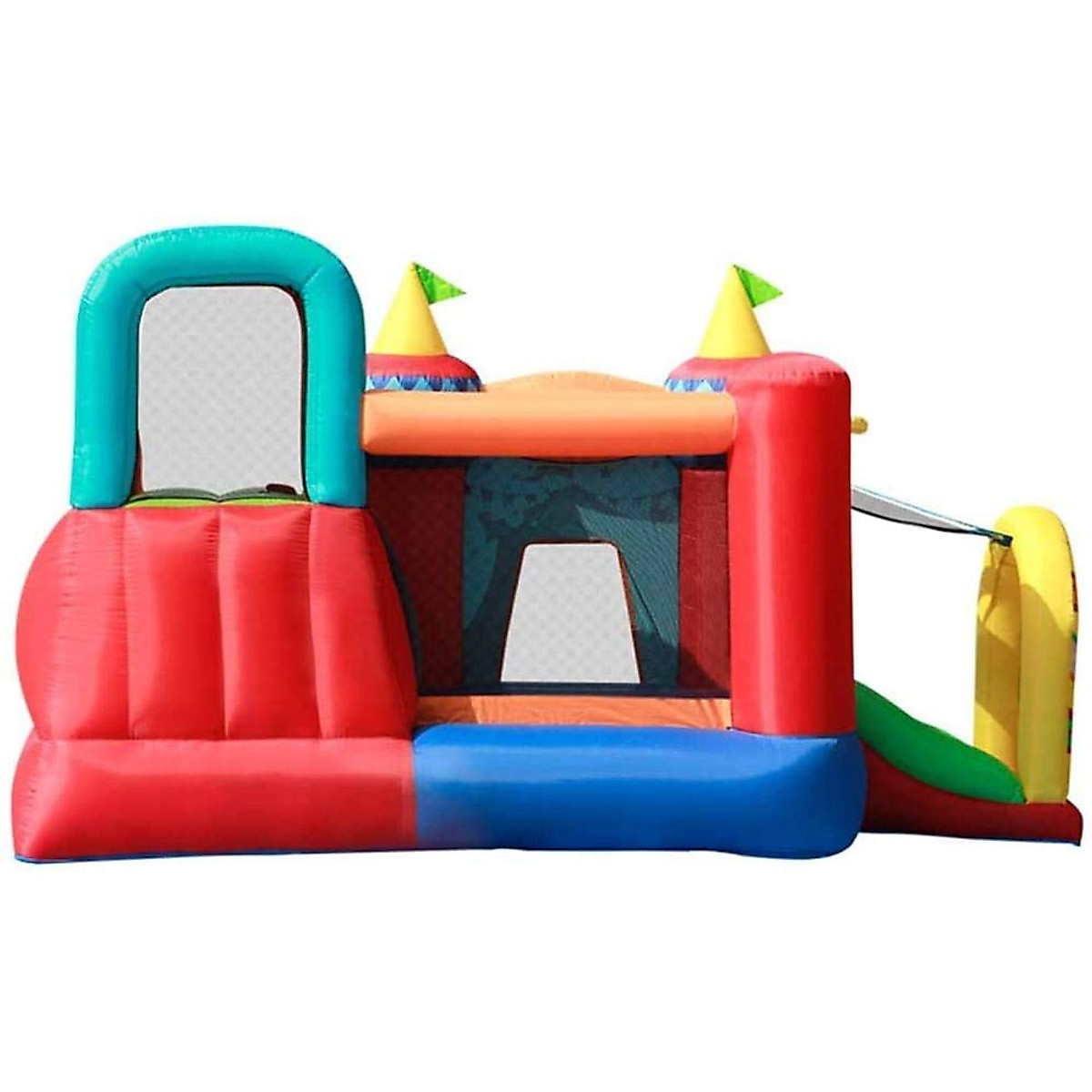 Inflatable Castle and Slide, Children S Playground Indoor Inflatable Toys Outdoor Circus Trampoline Square Playground Colors