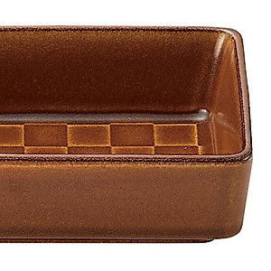 Banko Ware 16469 Bread Maker, Gratin Dish, Oven Safe, Square, Ame, Brown, Microwave, Dishwasher Safe, Made in Japan