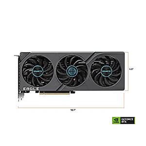 Gigabyte GV-N406TEAGLE-8GD GeForce RTX 4060 Ti Eagle 8G Graphics Card, 3X WINDFORCE Fans, 8GB 128-bit GDDR6, Video Card