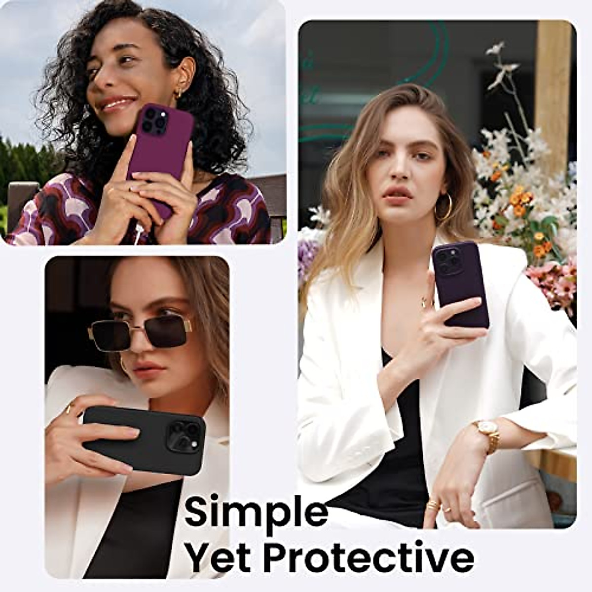 ORNARTO Compatible with iPhone 14 Pro Max Case 6.7, Slim Liquid Silicone 3 Layers Full Covered Soft Gel Rubber Phone Case Protective Cover with Microfiber Lining 6.7 inch-Black