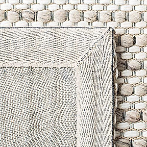 SAFAVIEH Marbella Collection 9' x 12' Light Brown / Ivory MRB392T Handmade Premium Wool Area Rug