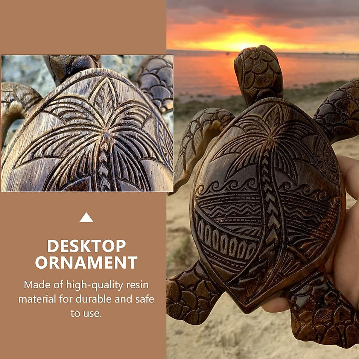 Resin Turtle Figurines Tabletop Animal Decorations Sea Turtle Statues Toys for Fairy Garden Supplies Desktop Centerpieces