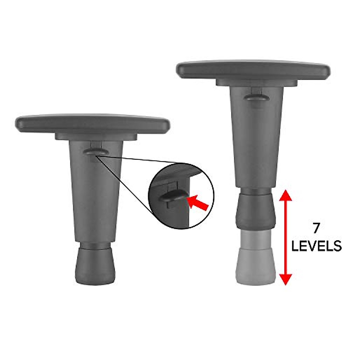 Replacement Adjustable Arms Armrest Upright Bracket with Pads Fits DXRacer Gaming Chairs (3D)