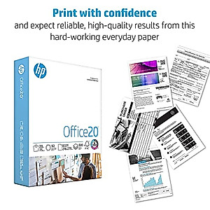HP Papers | 8.5 x 14 Paper | Office 20 lb | 1 Ream - 500 Sheets | 92 Bright | Made in USA - FSC Certified | 001422R