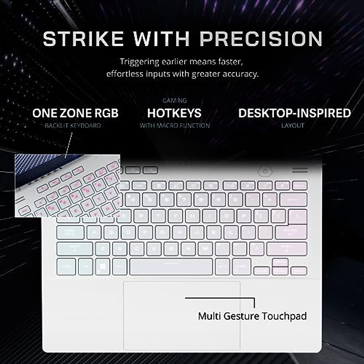 ASUS 2022 ROG Zephyrus 14" WQXGA 120Hz Gaming Laptop, AMD Ryzen-9 6900HS, 16GB DDR5 RAM, 1TB PCIe SSD, RGB Backlit Keyboard, AMD Radeon RX 6700S, Win 11, White, 32GB SnowBell USB Card