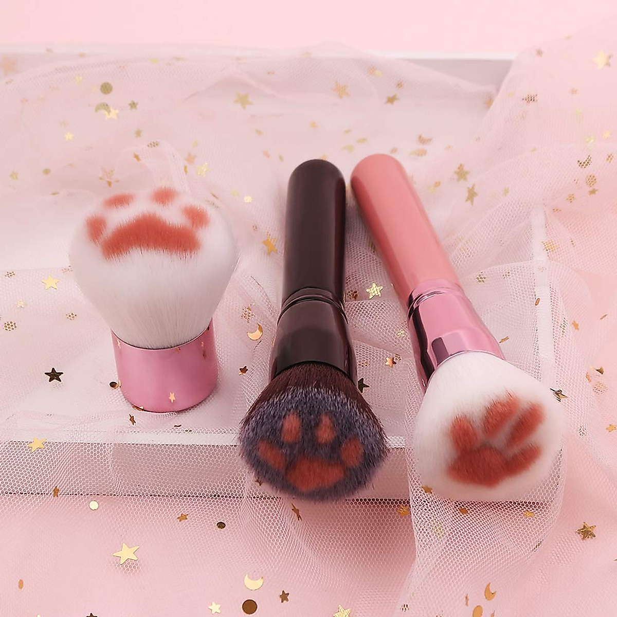 Cat Paw Foundation Makeup Brush - Professional Cosmetic Brush of Foundation Brushes, Powder Brush Blush Brush, Concealer Brush, Contour Brush, Powder Brush Cosmetic Tool (4PCS NEW SET)