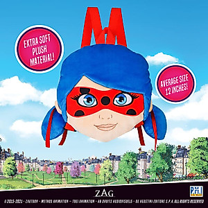 P.M.I. Miraculous Ladybug Plush School Backpack | One of Two 12-Inch-Tall Collectibles | Miraculous Ladybug Toys and Playable Plush Backpacks | Miraculous Ladybug