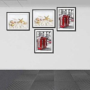 Giftgarden 24x36 Poster Frames Matted to Display 20x30 Photo, 4 Pack 24 by 36 Inch Black Picture Frame Set Without Mat, 20 by 30 Wall Arts with Mat