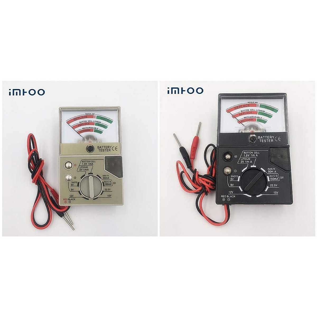 Battery Tester with Meter Electric Voltage Tester for AA AAA C D N Button Cell Batteries Battery Tester Checker