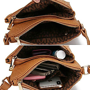 MKF Crossbody Bags for women – Cross body Strap, Messenger Purse – PU Leather Handbag, Womens Fashion Pocketbook Black