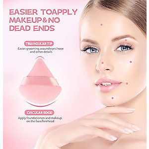 8 Pieces Triangle Powder Puff Face Soft Triangle Makeup Puff Velour Cosmetic Foundation Blender Sponge Beauty Makeup Tools