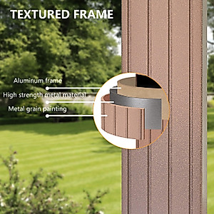 GAZEBEST 10'x10' Hardtop Gazebo Outdoor Aluminum Patio Gazebo Double Roof Galvanized Steel Canopy with Netting and Curtains,for Garden, Backyard,Deck and Lawns