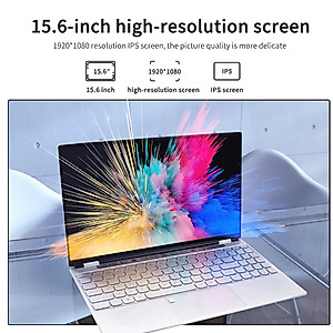 ZWYING [Win 11 &Office 2019] All Metal 15.6’’ FHD IPS Screen 12th Celeron N5105 (2.0-2.9Ghz) Laptop DDR4 16GB RAM 960G SSD Notebook 180°Opening and Closing Dual Band WiFi (Silver)