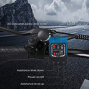 GELEISEN Electric Bike for Adults, Folding Electric Mountain Bike 26" Adults Ebike with 350W Motor & Removable 36V 10Ah Battery,20MPH Electric Bicycle with Shimano 21 Speed,Double Shock Absorption