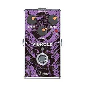 Rowin VIBROCK Chorus-Tremolo Monoblock Pedal Full Size Modulation Guitar Pedal True Bypass RE-02