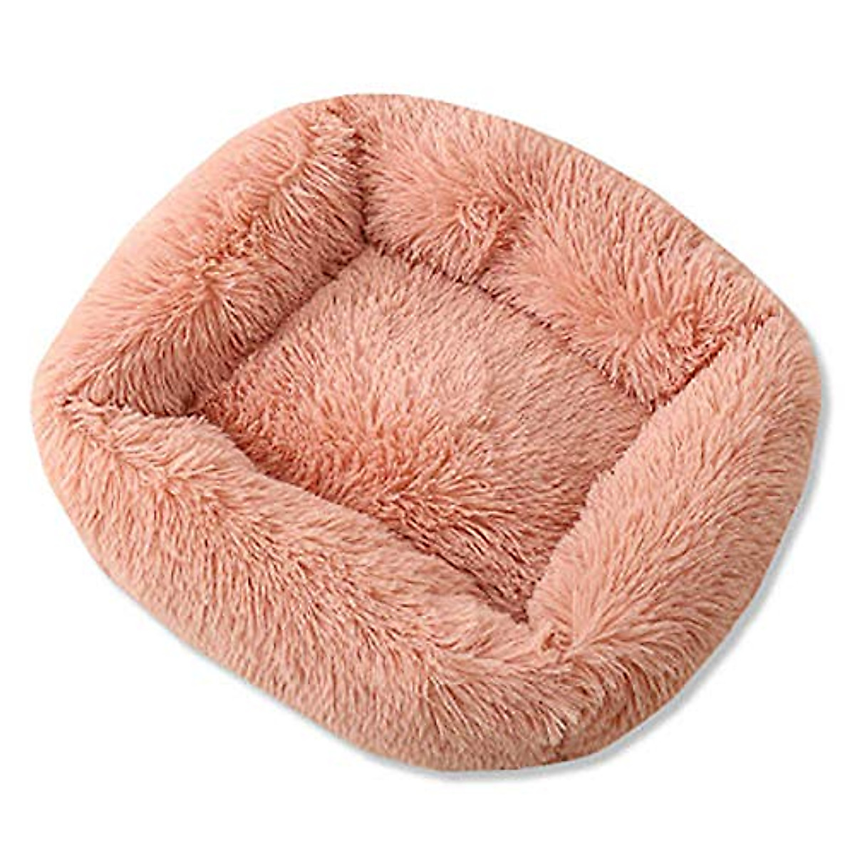 Bed Xs Size Warm Winter Square Super Soft Sleeping Dog Bed Long Plush Washable Cat Mat Basket Puppy House 1Pcs Shrimp Pink