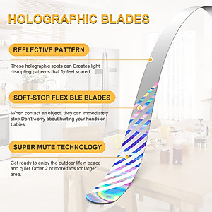 Neijiaer Fly Fans for Tables, Practical Fly Repellent Fan with Soft Blades, Soundless and Portable Fly Fan Keeps Your Food Clean(3 Pack)