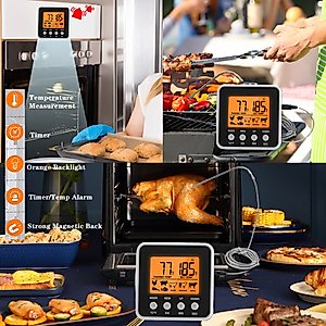 lzteck 24 Pieces Non-Stick Cookware Set with Meat Thermometer,Stackable Pans and Pots Set, Removable Handles Cookware set, for RVs and Camping,Induction,Dishwasher Safe