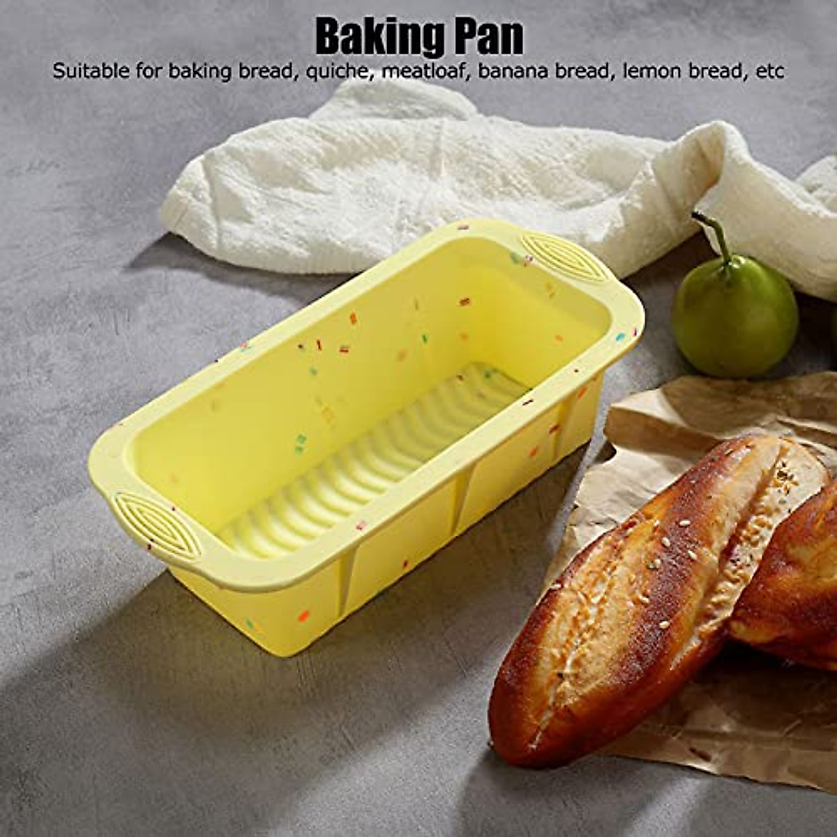 QANYEGN Bread Pan, Bread, Silicone Cake for Kitchen Restaur Baking Cake Bread Dessert Rectangular(²ÊÁ£»Æɫ)