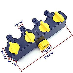 YFQHDD 1 PCS Irrigation Connection Device Garden Hose Pipe Splitter Plastic Drip Irrigation Water Connector Agricultural 4 Way Tap 3/4