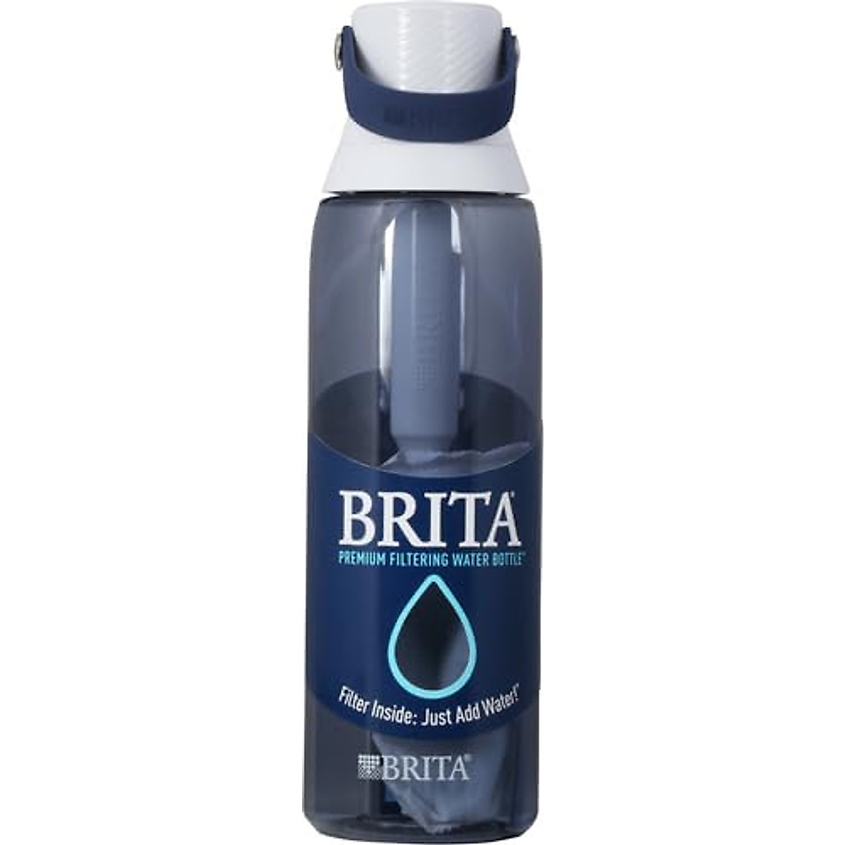 Brita Hard-Sided Plastic Premium Filtering Water Bottle, BPA-Free, Reusable, Replaces 300 Plastic Water Bottles, Filter Lasts 2 Months or 40 Gallons, Includes 1 Filter, Night Sky - 26 oz.