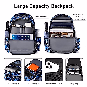 Kids Backpack for Boys Elementary Kindergarten Preschool Middle School Bag Bookbag Teen Boys Cute Anime Luminous Large 16-inch Laptop Backpack 8 9 10 11 12 13 14 15 Year Old Child Mochila Para Niños
