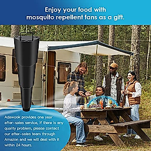 Adawook Fly Fans for Tables, Chemical-Free Bug Fans with Soft Blades, Keep Flies Bugs Away, Portable Table Fans for Flies, 2 Pack, Can't Retract