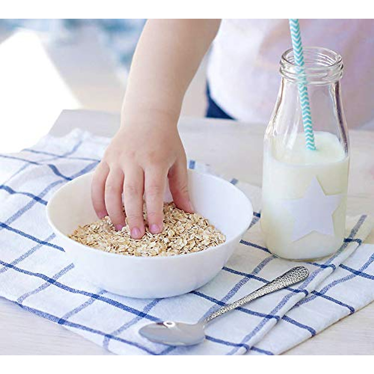 12-Piece Kids Toddler Spoon Set, HaWare Stainless Steel Preschooler Utensils Mini Flatware Set, Hammered Pattern(Adult Look) Cutlery, Dishwasher Safe