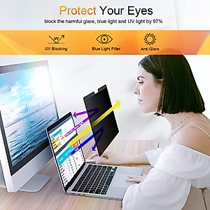 Magnetic Privacy Screen MacBook Air 13 Inch(2018-2021, M1), Removable Anti Blue Light Glare Filter Screen Protector with Camera Cover for Mac air 13''