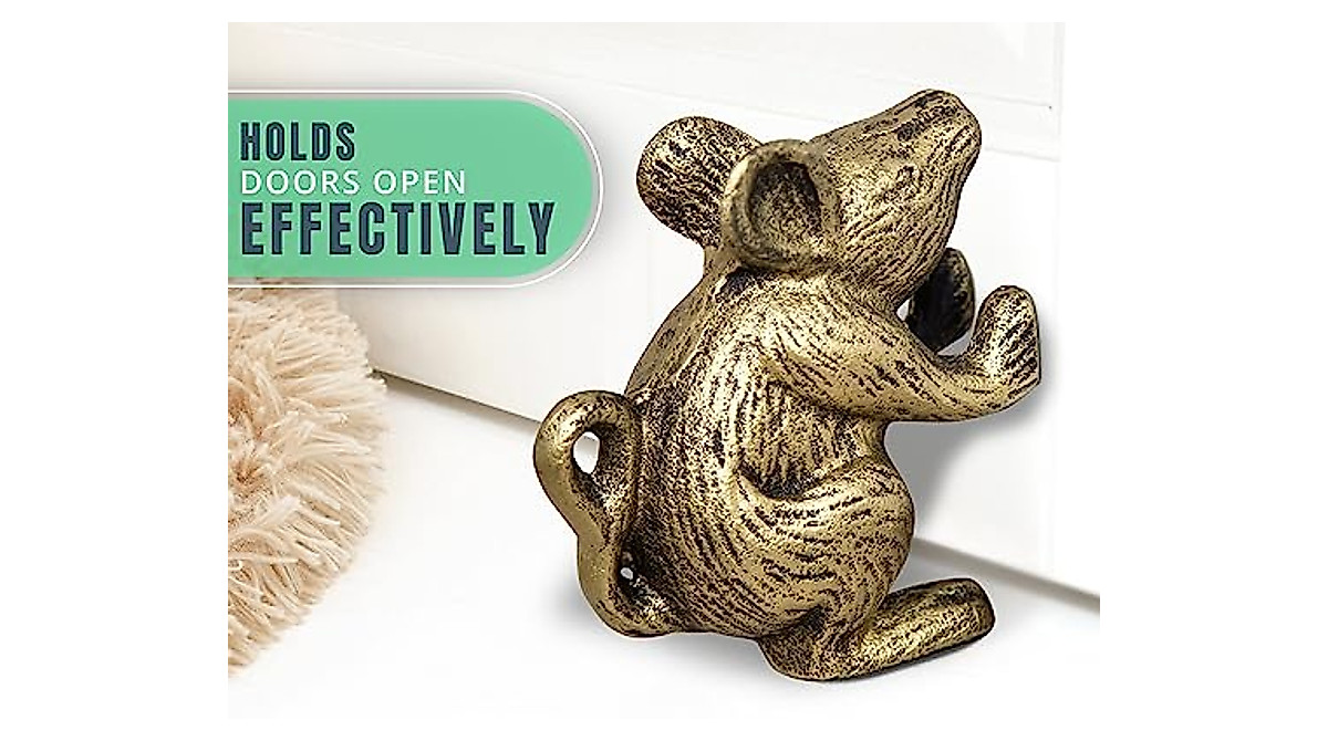 Cast Iron Mouse Door Stop - Vintage Rustic Door Holder by Comfify
