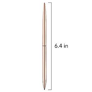 Unibene 6 Pack Ballpoint Pens-Rose Gold, Slim Mentallic Retractable Lightweight Pens Set Nice Gift for Business Office Students Teachers Christmas, Medium Point(1mm)-Black ink