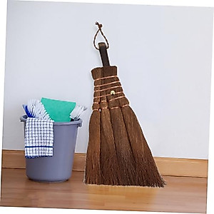 2pcs Small Broom Manual Broom Sweeping Hand Handle Broom Small Whisk Broom Counter Broom Desk Cleaning Broom Kitchen Countertop Broom Office Table Dust Brush Light Brown Wood MERRYHAPY