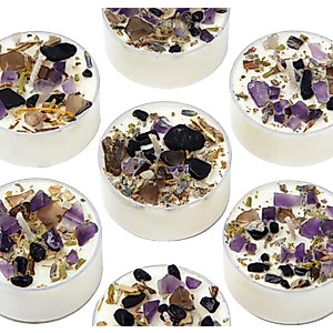 Energy Cleansing Candle by New Moon Beginnings - Crystal & Herb Candles - Protection Candles - All Natural Soy Candle - Lavender Sage Cedar