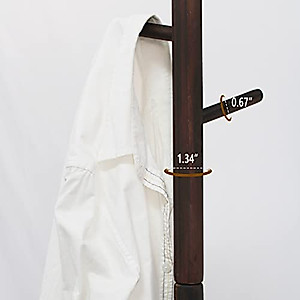 Z&L HOUSE Coat Rack Freestanding, Pure Natural Solid Wooden Coat Tree, 8 Hooks And Adjustable Height Floor Hanger, Used In The Bedroom Living Room Office To Hang Clothes, Hats, Bags
