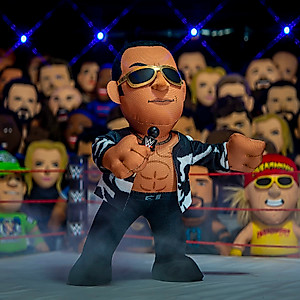 WWE Old School The Rock 10" Plush Figure - A Wrestling Legend for Play or Display