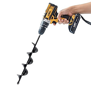 VASGOR Set of 5 Auger Drill Bit for Planting (1.6x16", 2x16", 2.6x16", 3x16", 3.5x16") - Easy Planter Garden Auger - Bulb & Bedding Plant Augers - Post Hole Digger for 3/8” Hex Drive Drill