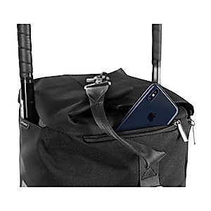 EASTON RETRO Bat & Equipment Duffle Bag, Baseball Softball, 2 Bat Sleeves, Vented Shoe Compartment, Easy Gear Access with Full Length Side Zipper, Shoulder & Backpack Straps, Fence Hook, Black