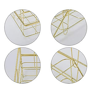 PAG Metal Stackable Letter Tray Desktop File Organizer Paper Holder Rack, 2 Pack, Gold