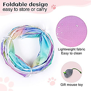 pickyNproud Cat Tunnel, S-Shape Cat Tunnels for Indoor Cats Foldable Cat Toys Cute Cat Tube with Mouse Toy Pet Cat Stuff