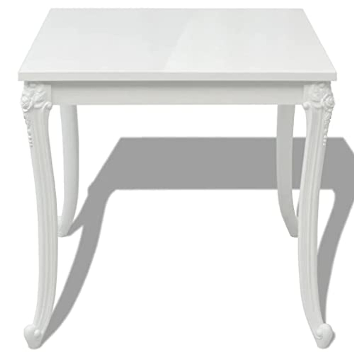 vidaXL Dining Table 45.7" High Gloss White Dinner Table Home Kitchen Desk
