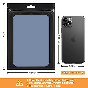 LODROC 100 Pieces Resealable Mylar Ziplock Bags with Clear Window - 5.5x7.8 Inches Smell Proof Bag Coffee Beans Packaging Pouch for Food Self Sealing Storage Supplies Jewelry Electronics Party, Black