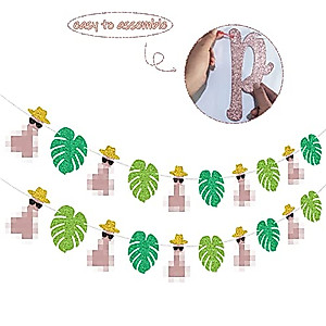 Rose Gold Tropical Bachelorette Party Banner Tropical Palm Leaves Banner for Beach Bachelorette Party Hawaiian Luau Summer Tropical Bach Party Decorations