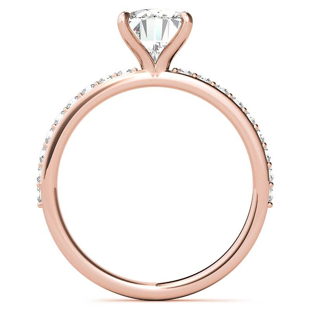 10K Solid Rose Gold Handmade Engagement Ring 3 CT Oval Cut Moissanite Diamond Solitaire Wedding/Bridal Ring for Womens/Her Propose Ring Set (7)